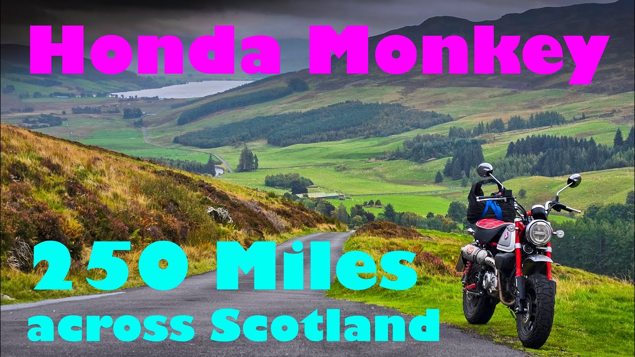 Honda Monkey 125. Long distance 250 mile ride across Scotland. - YouTube