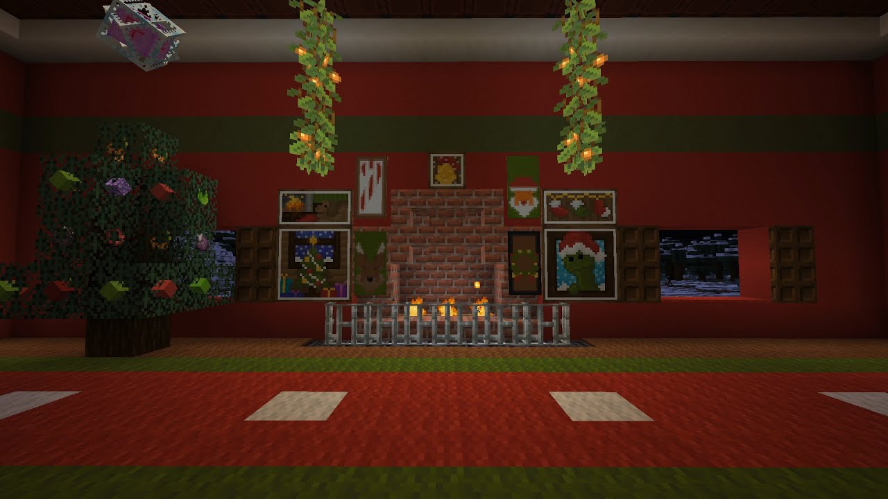 Minecraft - Christmas Fireplace with Special Guests & Ambient Campfire ...