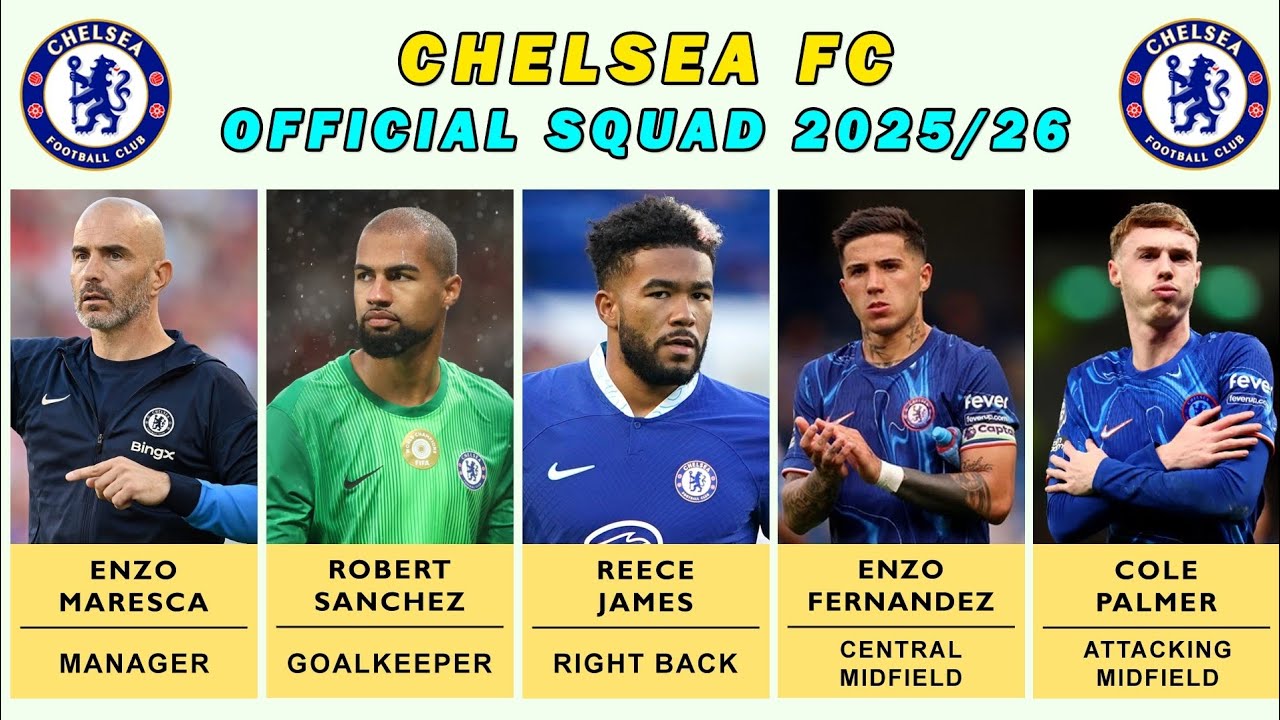 CHELSEA FC OFFICIAL SQUAD LIST SEASON 2025/26 - YouTube
