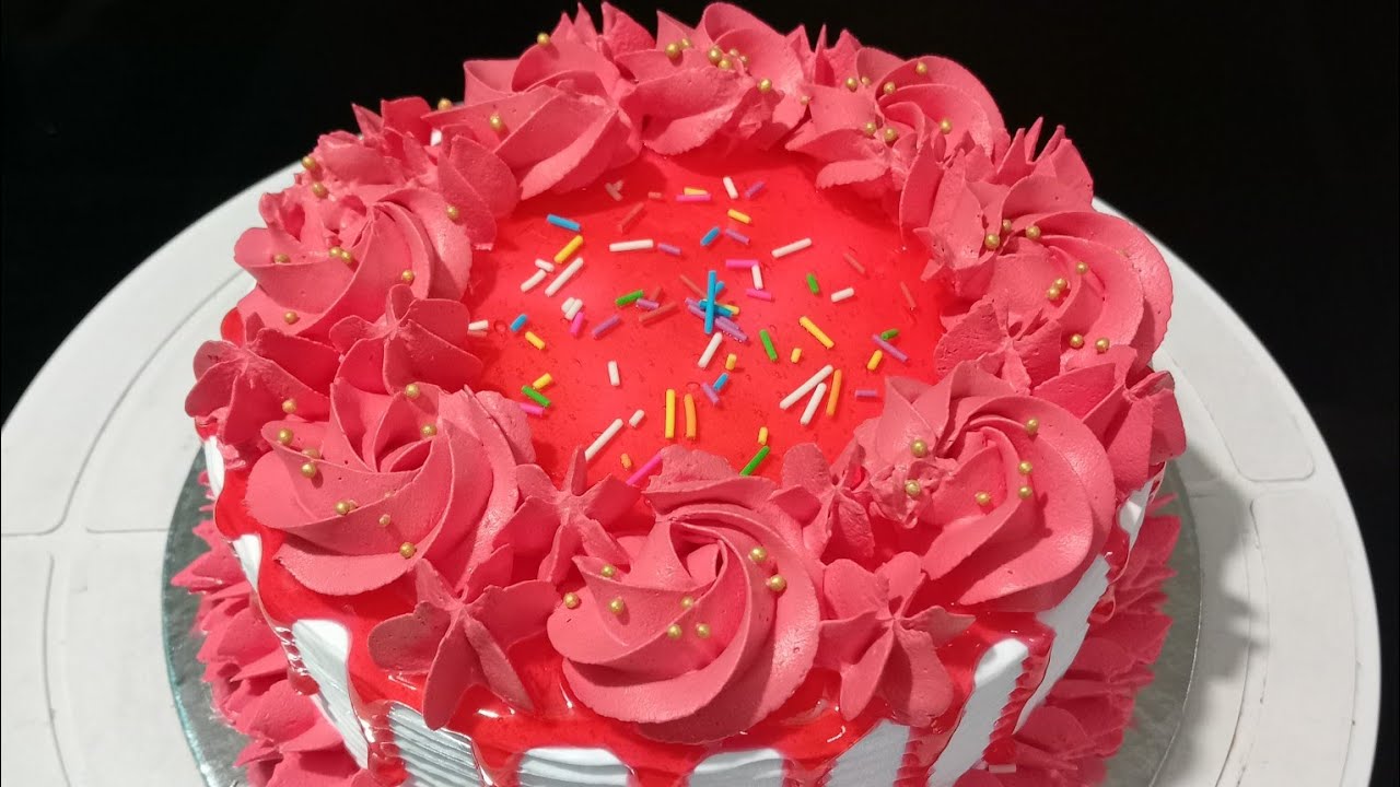 Simple Cake Decoration || How to make Homemade Cake Design || - YouTube