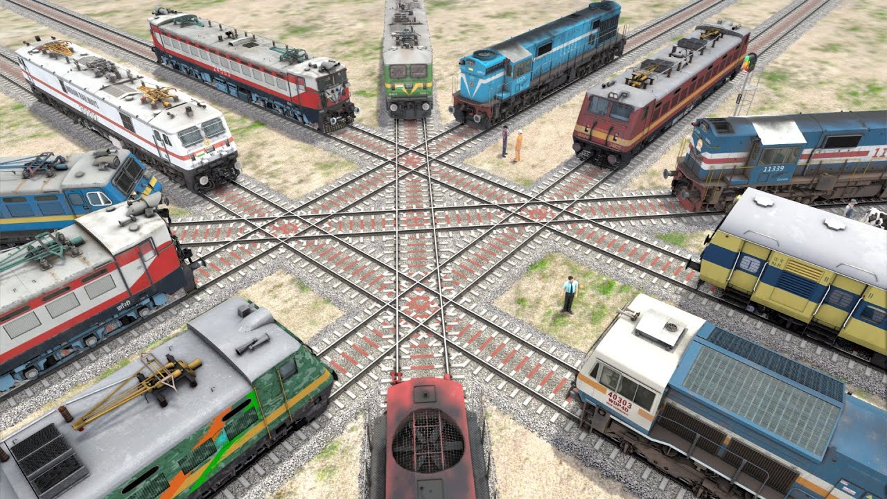 Twelve Trains Crossing Each other at Diamond Crossing#2 | BeamNG.Drive ...