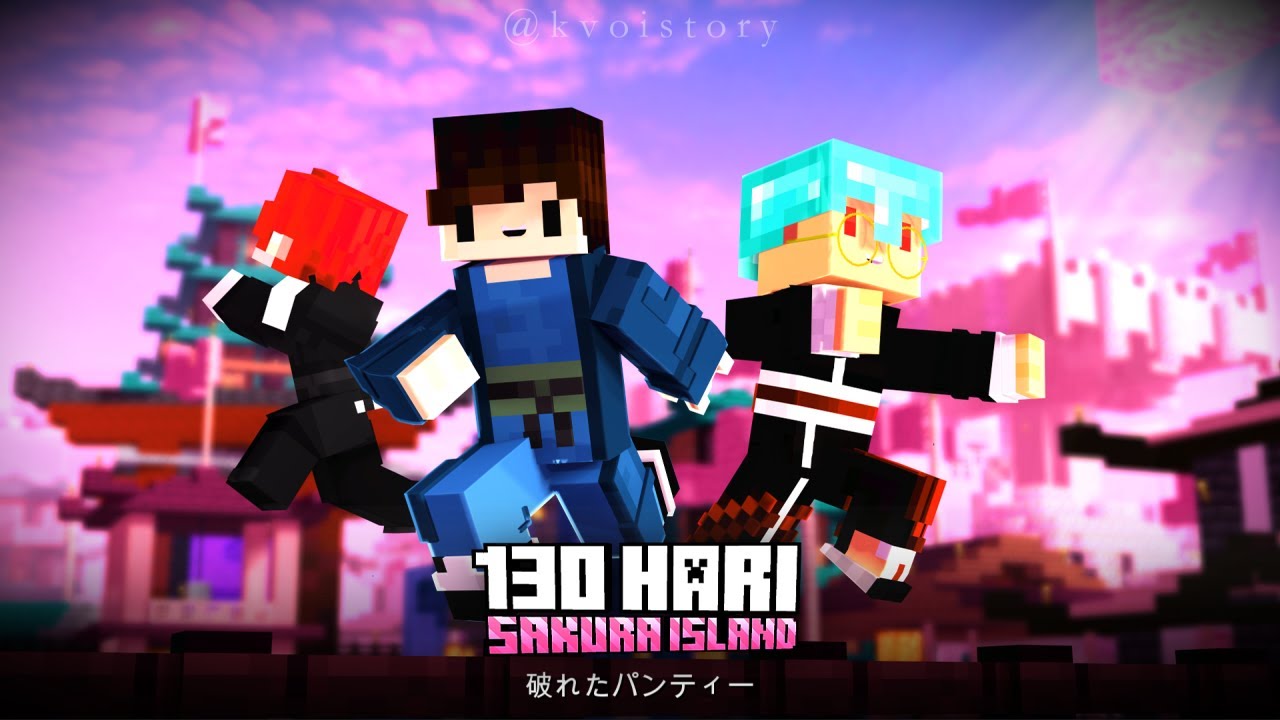130 Hari - [Minecraft Sakura Island] - YouTube
