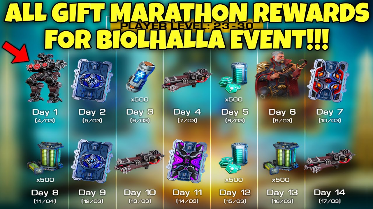 New BIOLHALLA GIFT MARATHON Event In War Robots 10.8 - ALL FREE REWARDS ...