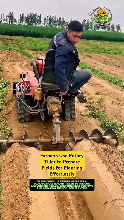 Farmers Use Rotary Tiller to Prepare Fields for Planting Effortlessly - YouTube