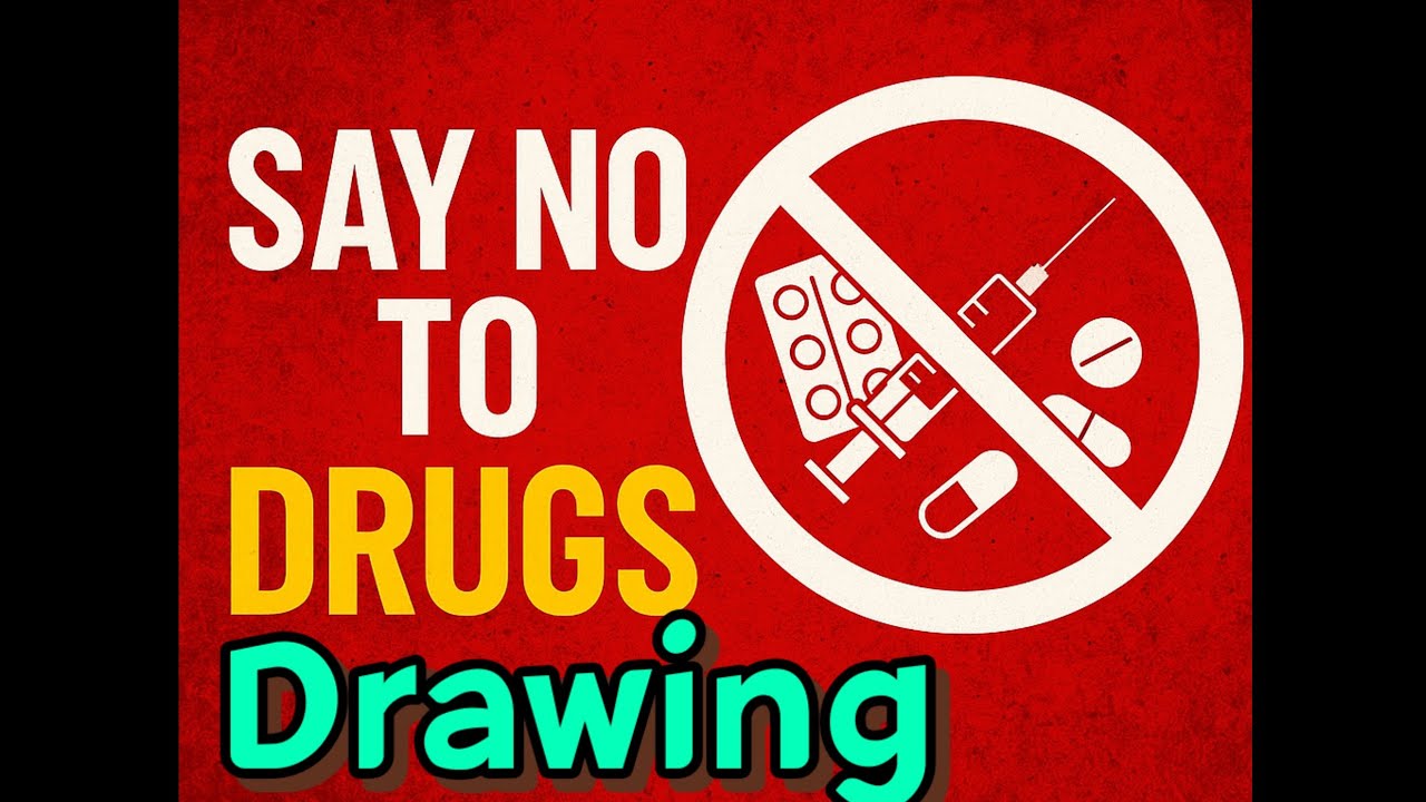 Anti drug day drawing/International Day against drug abuse/Say no to ...