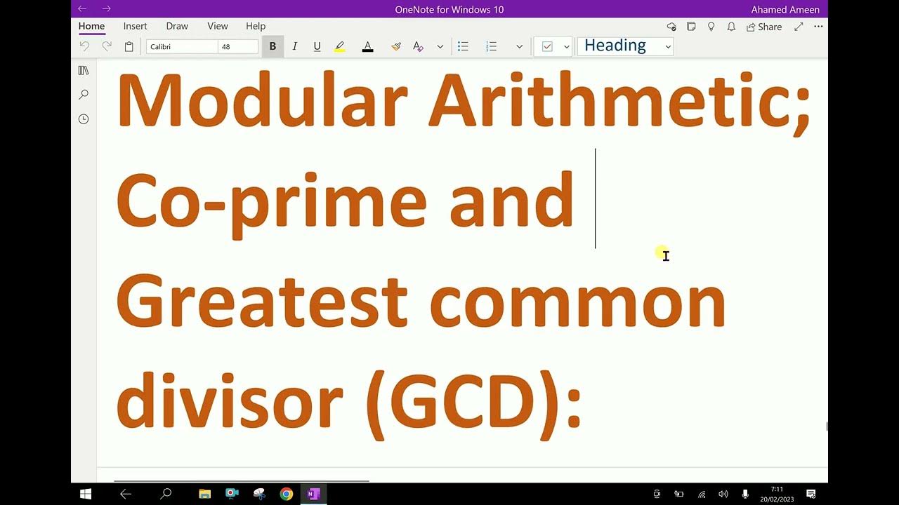 Modular Arithmetic : - ( Co prime, GCD; Solving problems ) - 119. - YouTube