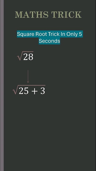Pro trick for square root under 5 seconds #mathsshorts #math #mathtricks #maths #mathtrick - YouTube