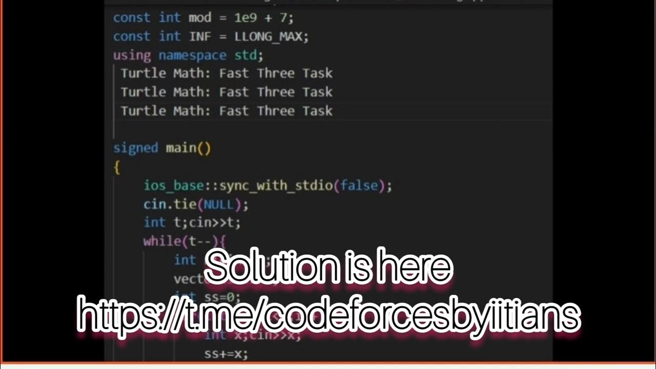 Codeforces Solutions Live Turtle mathTurtle Puzzle Turtle Fingers - YouTube