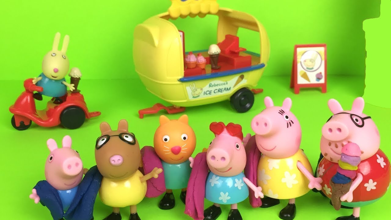 Peppa Pig Holiday Ice Cream Van Rebecca Rabit 🐽 🐽 Play Doh Play Porcha ...