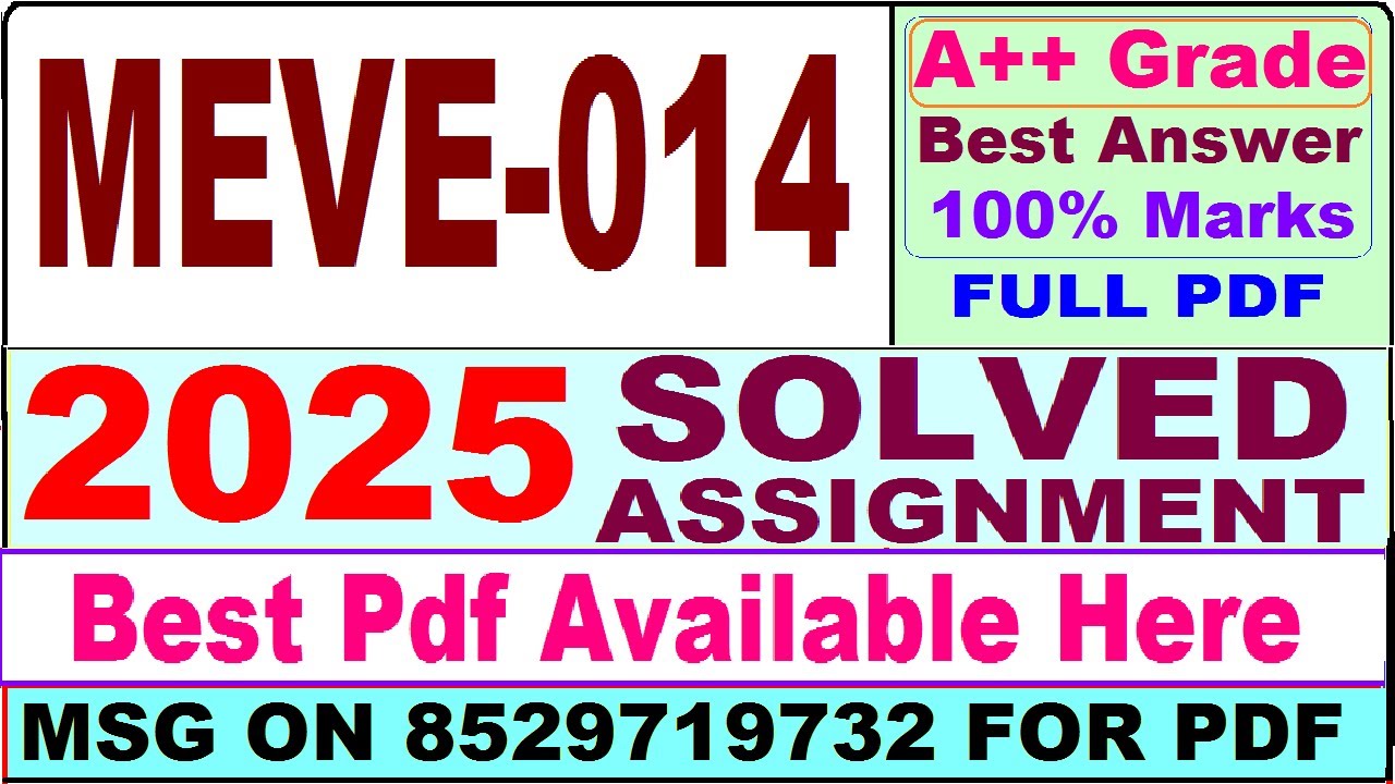 MEVE 014 solved assignment 2024-25 || meve 014 solved assignment 2025 || ignou meve14 2025 - YouTube