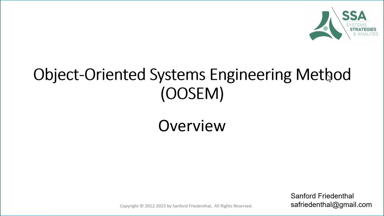 Object Oriented Systems Engineering Method Oosem Training Youtube