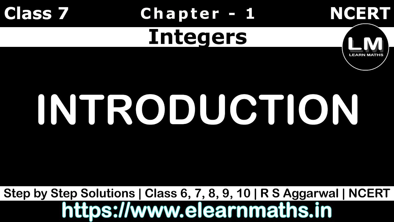 Integer | Class 7 Exercise 1.1 Introduction | NCERT | Learn Maths - YouTube