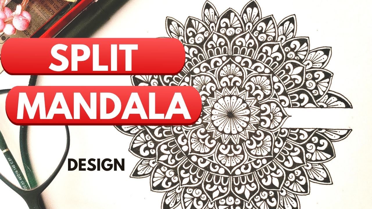 How to draw a mandala art for beginners| New Intricate SPLIT Mandala ...
