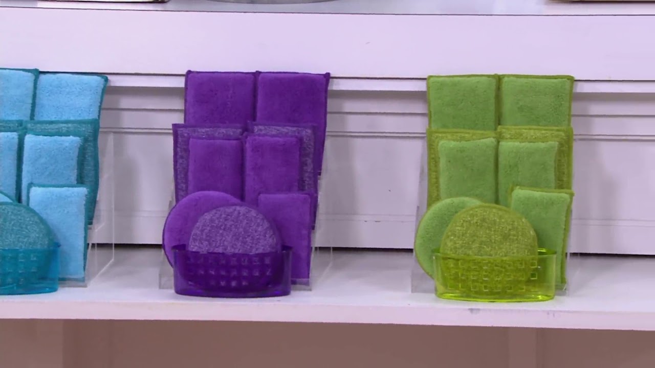 10 Piece Microfiber Sponge Set w/ Sponge Holder by Campanelli on QVC - YouTube