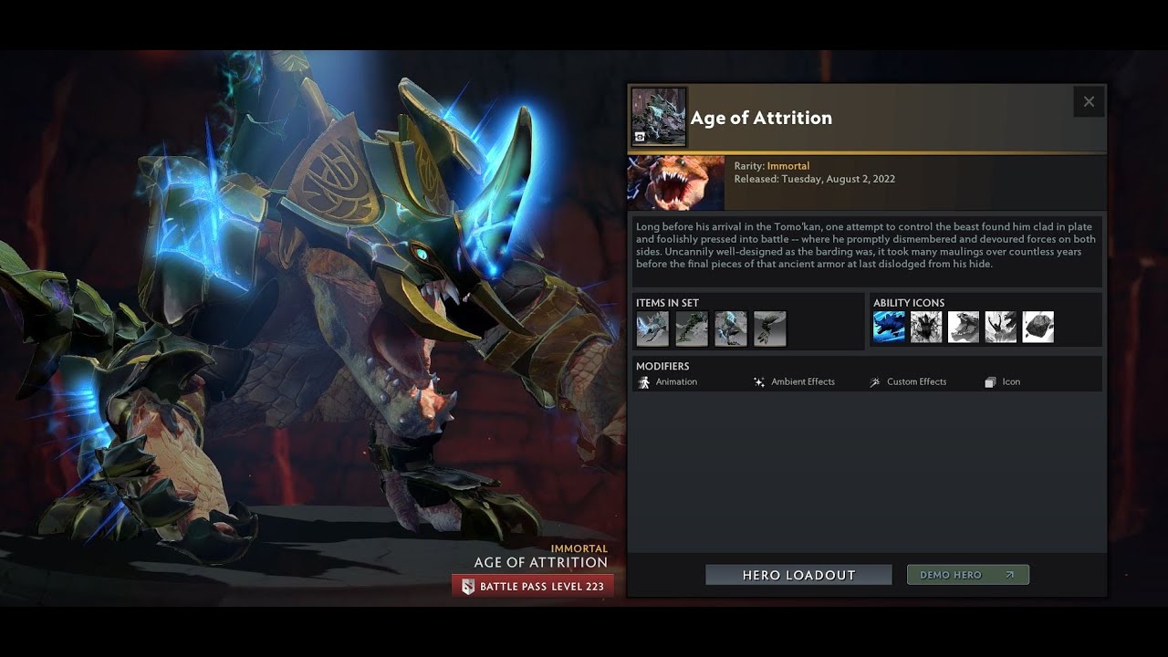 Review Skin Set Immortal Primal Beast Dota 2 - YouTube
