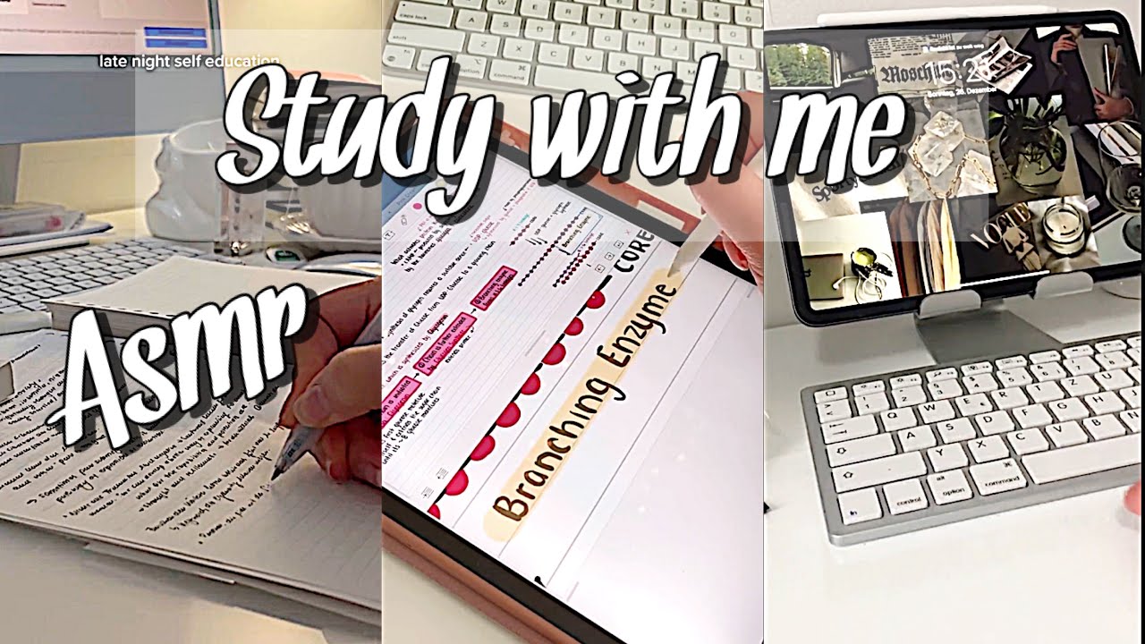 🤓💻📖STUDY WITH ME ASMR | NOTES | BOOKS | STATIONARY ORGANIZATION ASMR ...