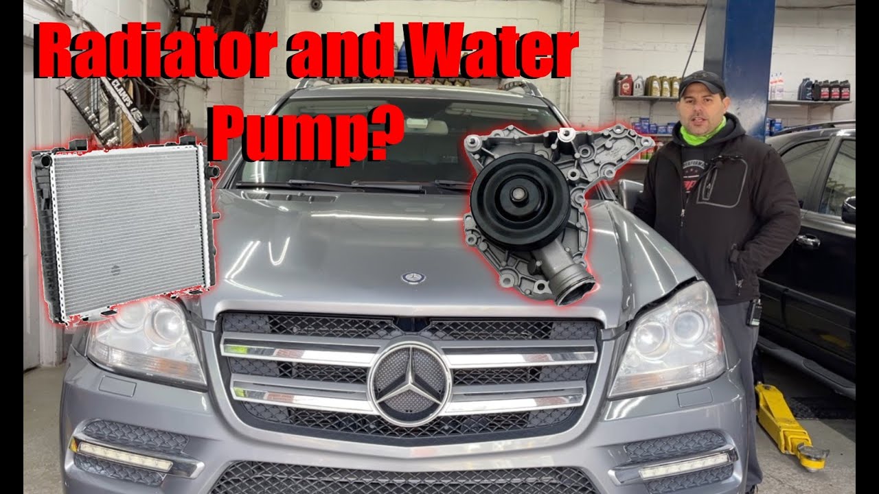 How to change the water pump and Radiator? 2012 Mer / Benz GL450 - YouTube
