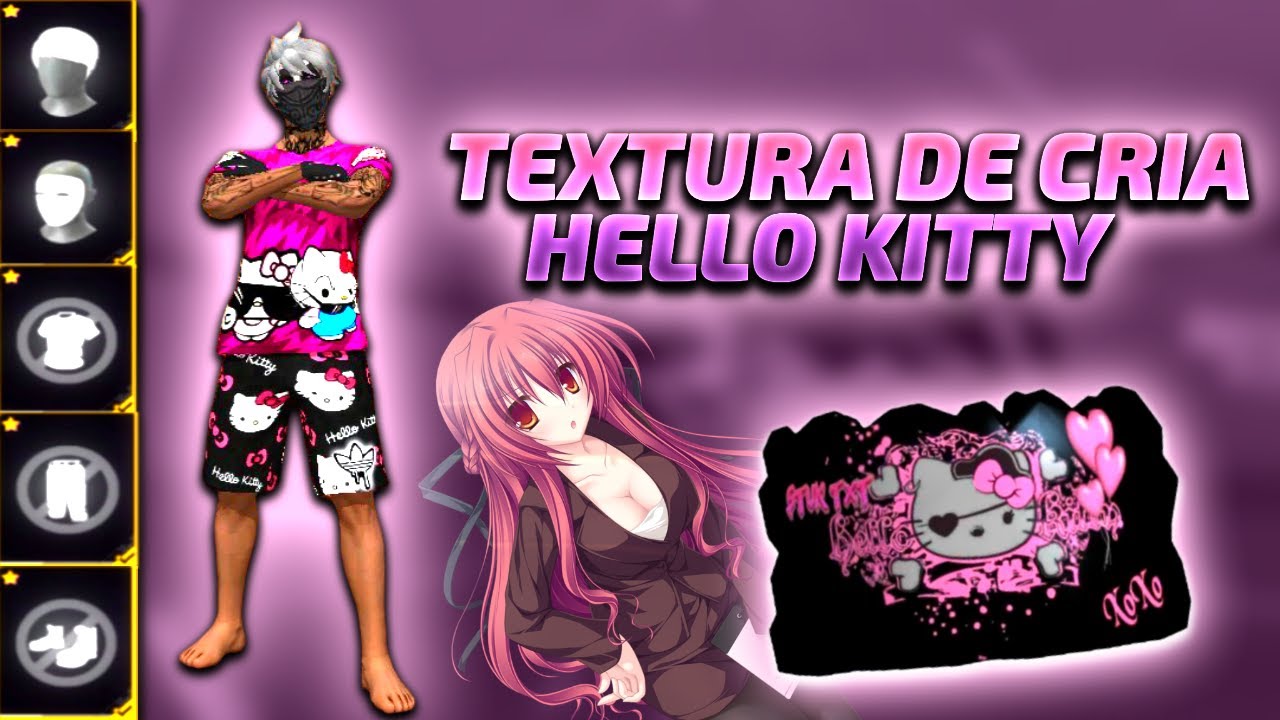 ️ANT BAN‼️TEXTURA DE CRIA HELLO KITTY ☠️🔥 FREE FIRE ATUALIZADO LINK ...