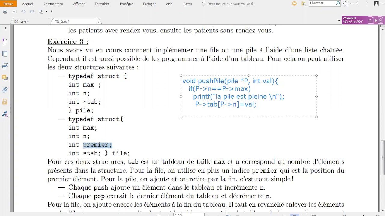Pile et file à l’aide d’un tableau - YouTube