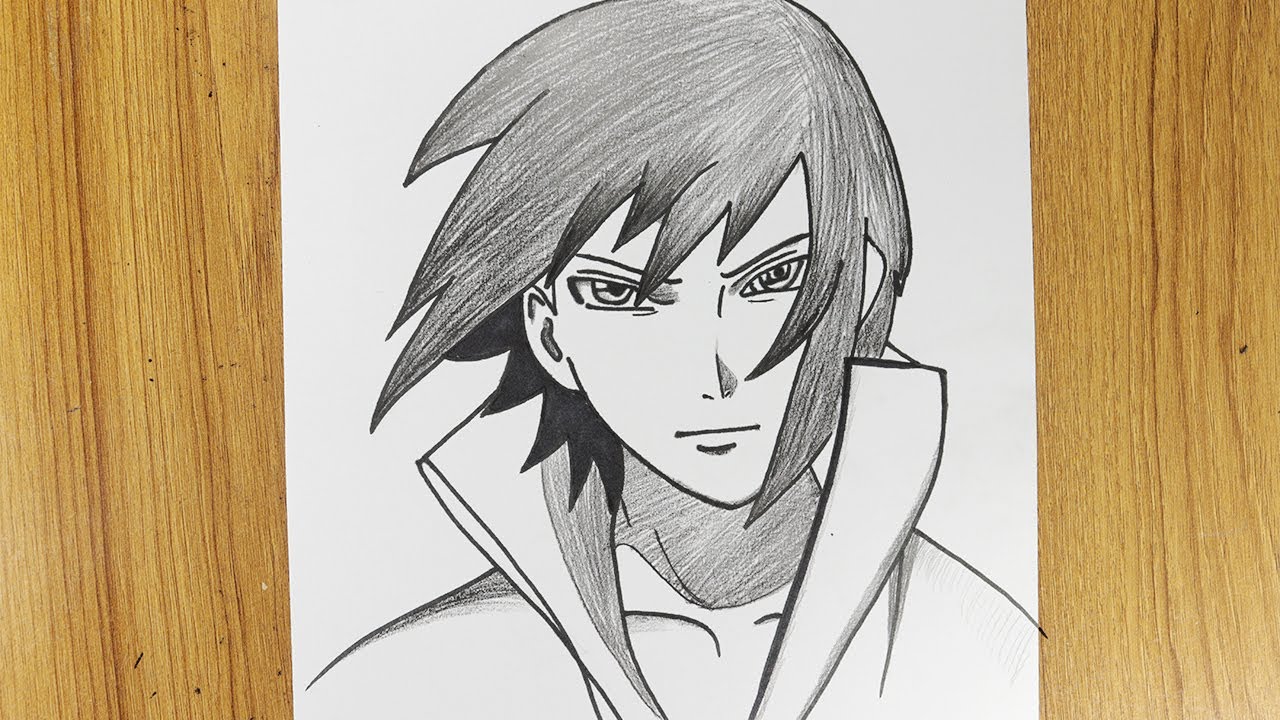 Sasuke Uchiha drawing easy | Naruto Anime drawing Tutorial - YouTube