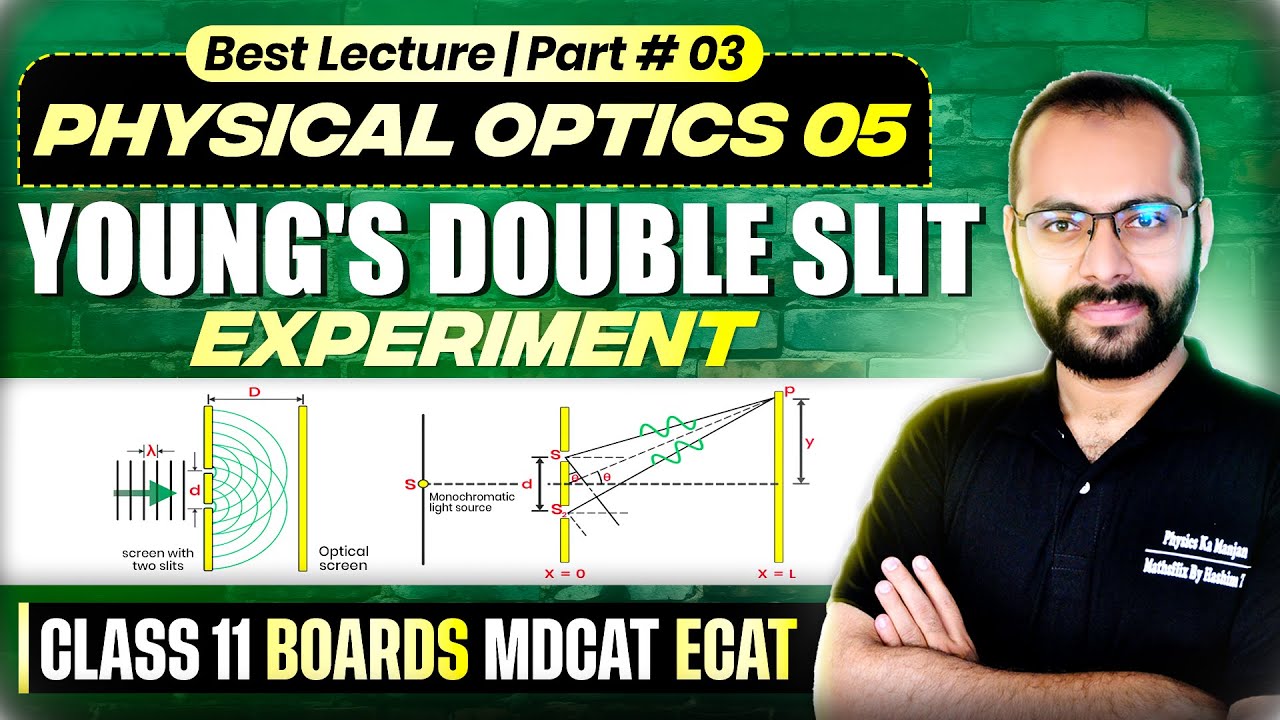 11 | Physical Optics 05 | Young's Double Slit Experiment | YDSE-03 | Wave Interference | ECAT ...