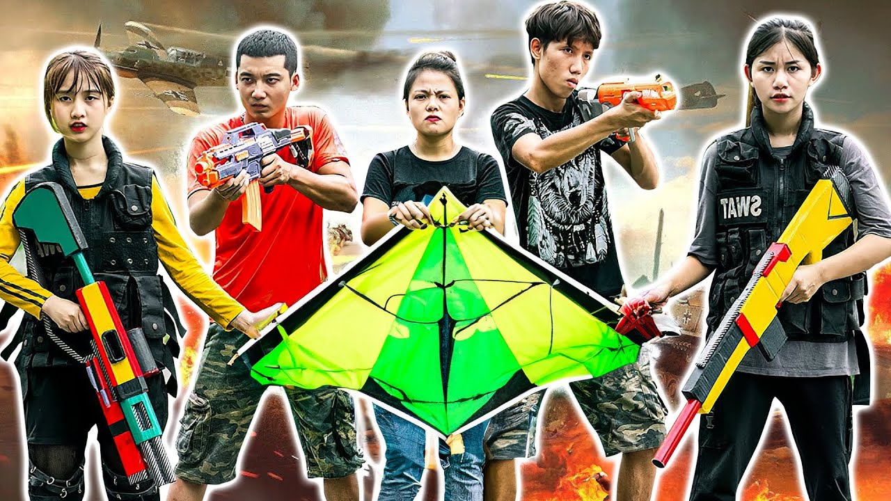 Xgirl Nerf Studio: Warriors SEAL X Girl Candy rescues Cherry and the SECRET KITE from Big Sister ...