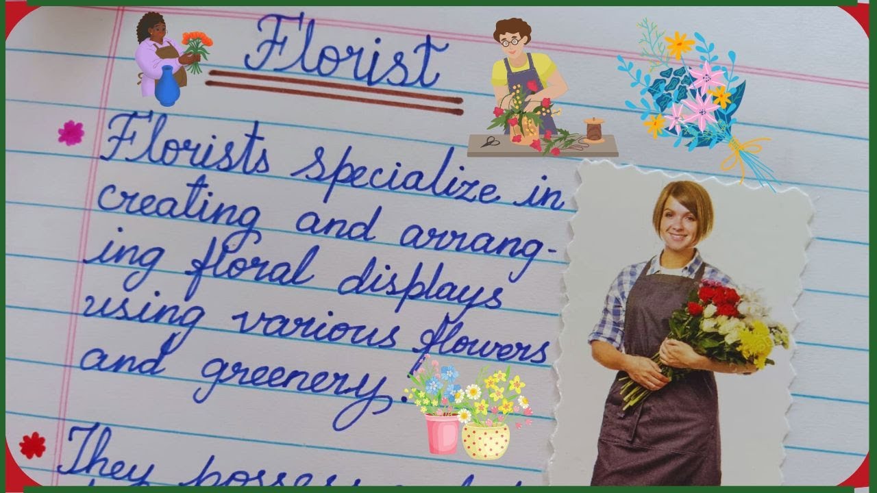 5 Lines Essay on Florist | Few Lines on Florist in English | About ...