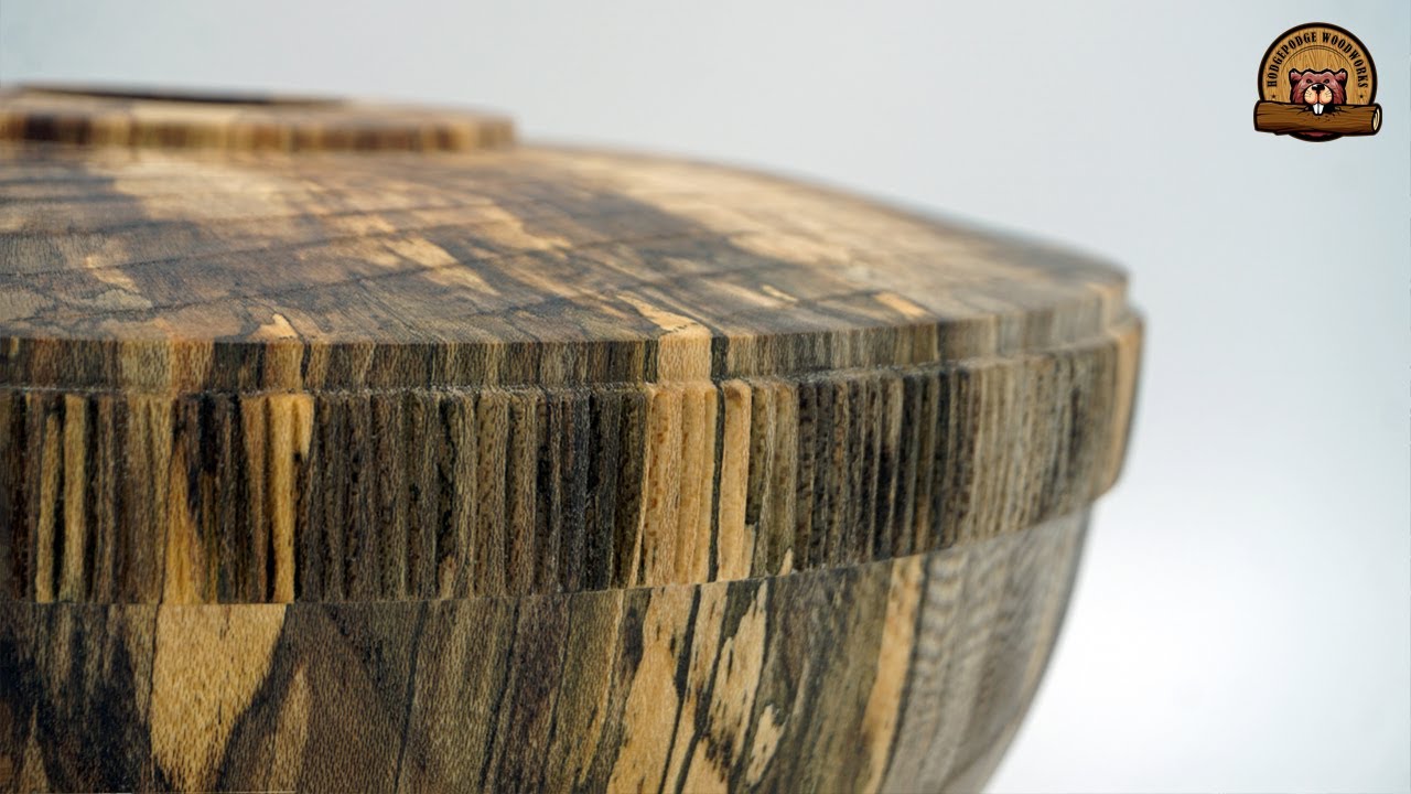Woodturning - Spalted Hackberry Hollow Form - YouTube