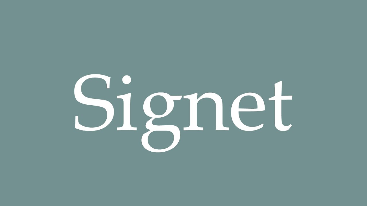How to Pronounce ''Signet'' (Bookmark) Correctly in French - YouTube