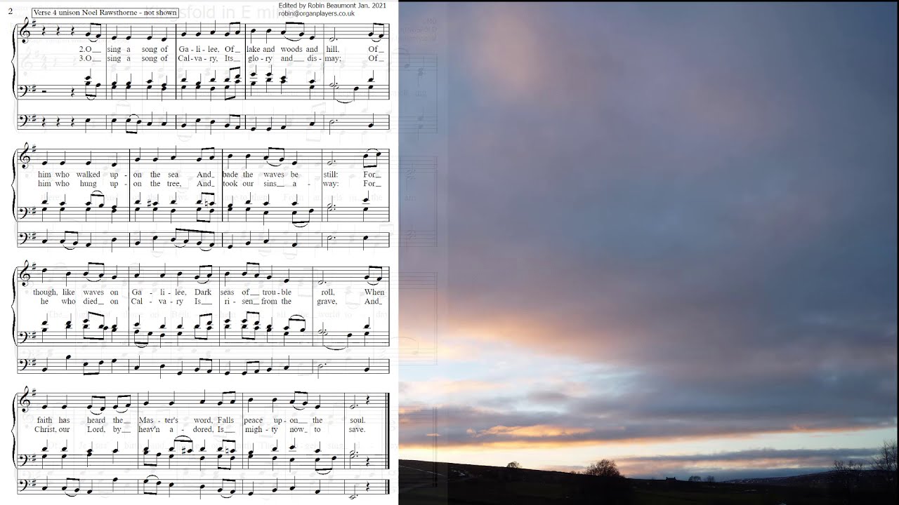 O Sing a song of Bethlehem (Kingsfold in E minor, 4 verses) Organ - YouTube