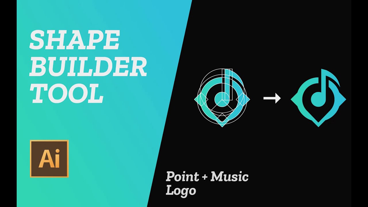 Create Logo Using Shape Builder Tool | Point + Music Logo - YouTube