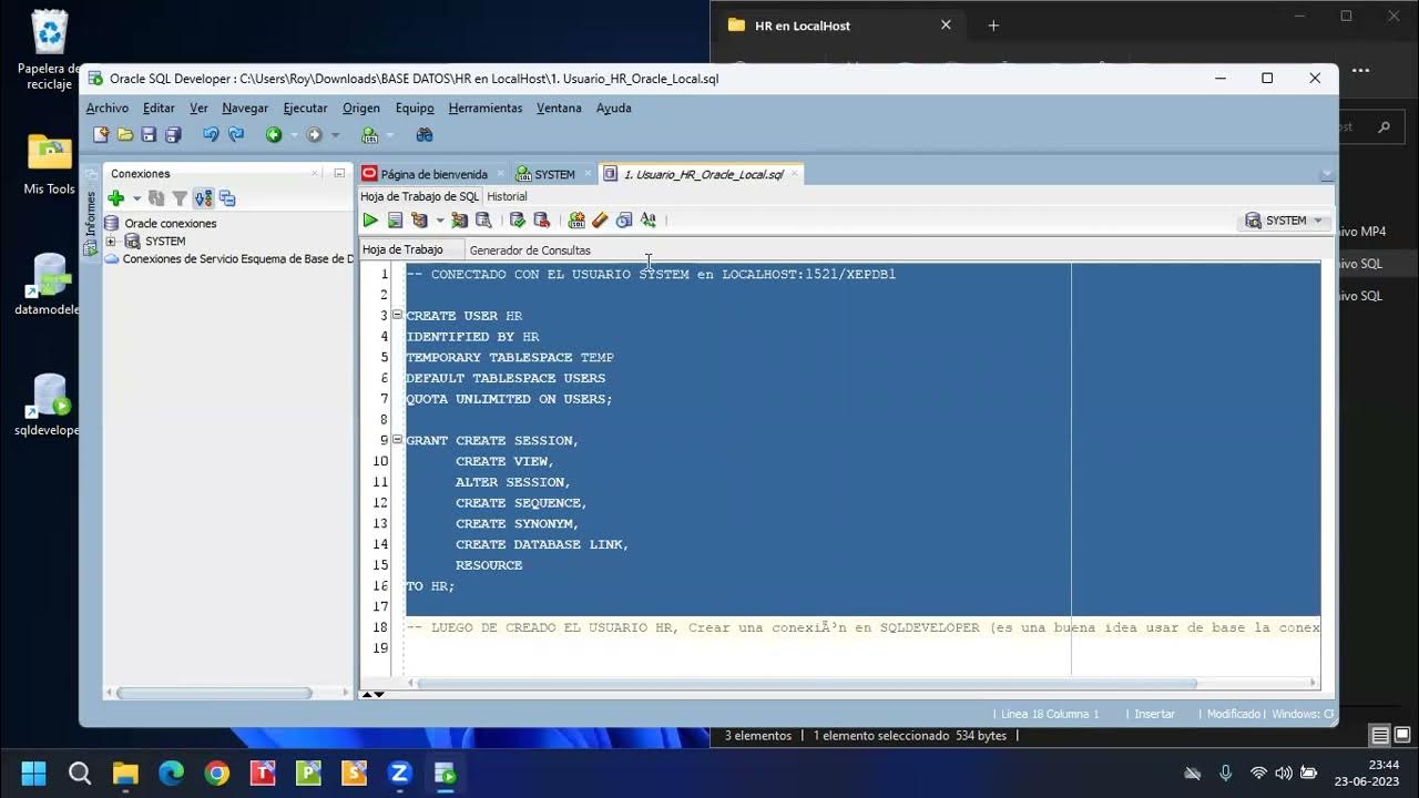 604 Creando el usuario HR en la base de datos local - YouTube