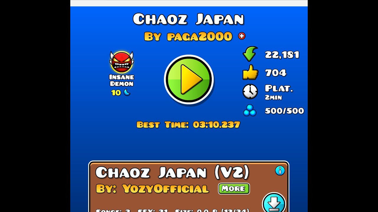 ''CHAOZ JAPAN'' [INSANE DEMON] (Geometry Dash) - YouTube