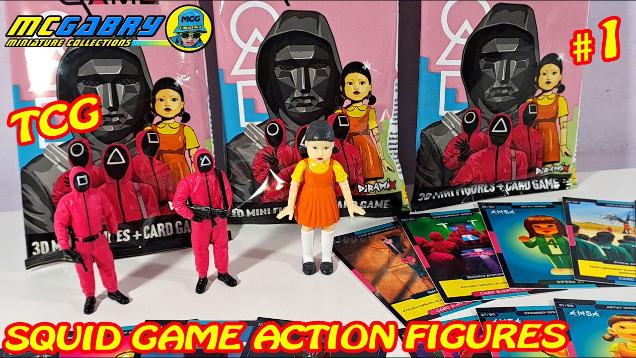SQUID GAME ACTION FIGURES UNBOXING + SQUID GAME TRADING CARD GAME 🤩👍 ...