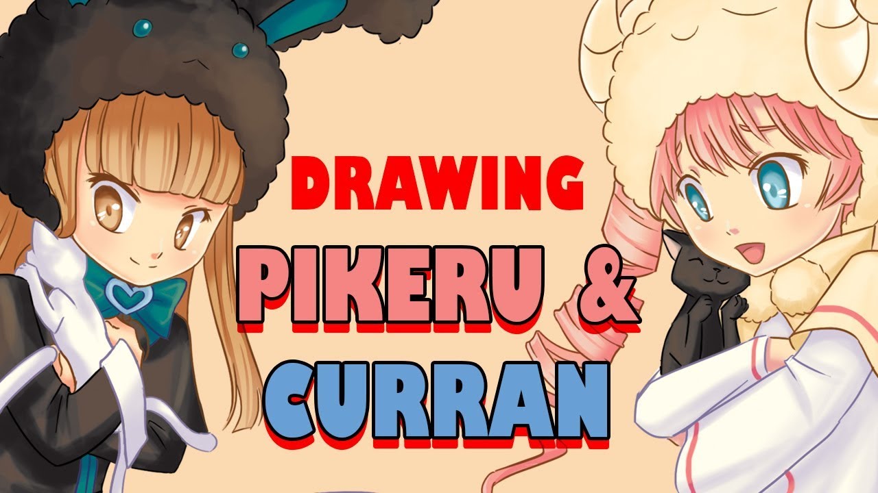 Drawing Pikeru and Curran with Cats (Time Lapse) - YouTube