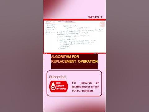 Algorithm for Replacement Operation #computerengineering #datastructureandalgorithm - YouTube