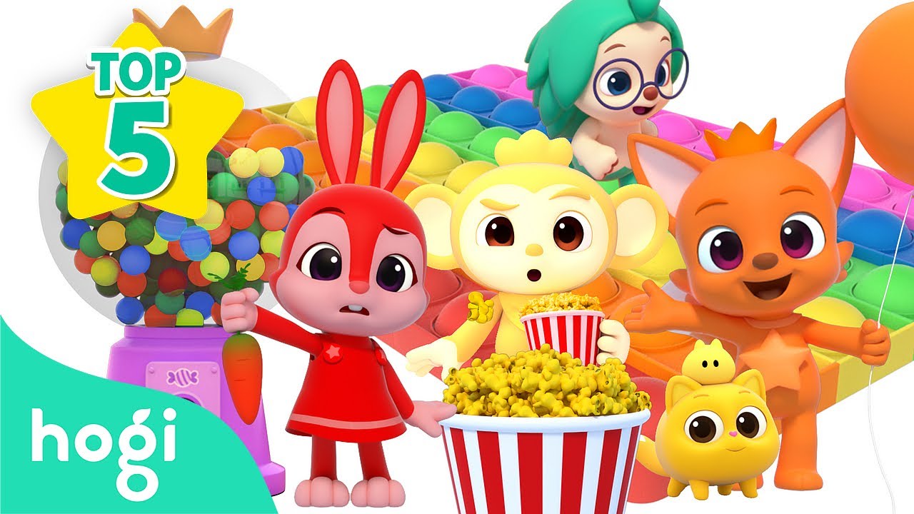 [👍🏻TOP 5] Learn Colors with Hogi｜Pop It, Candy, Popcorn, Carrot ...