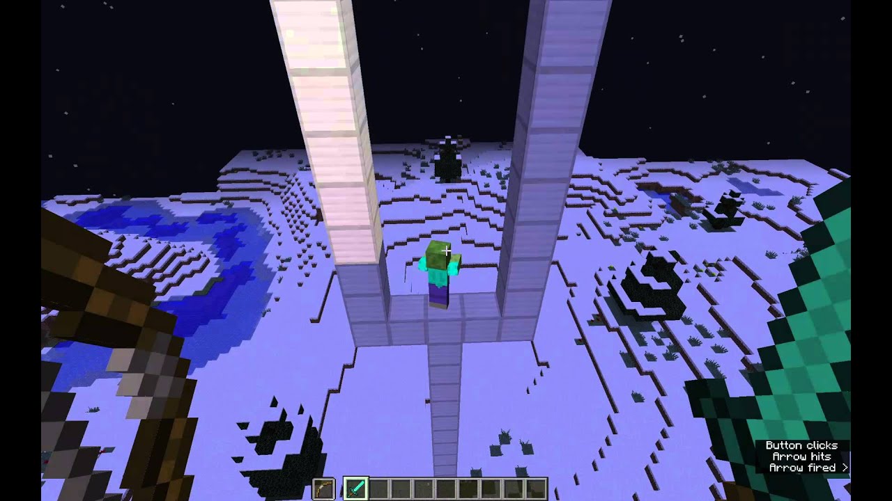 Minecraft 1.9 Elytra bow sword swinging target practice. - YouTube