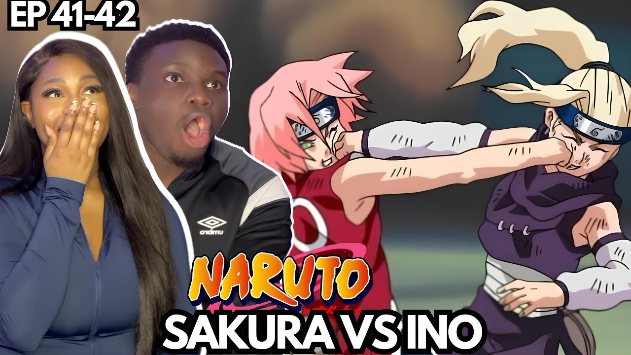 SAKURA VS INO!!! NARUTO EPISODE 41-42 REACTION/REVIEW - YouTube
