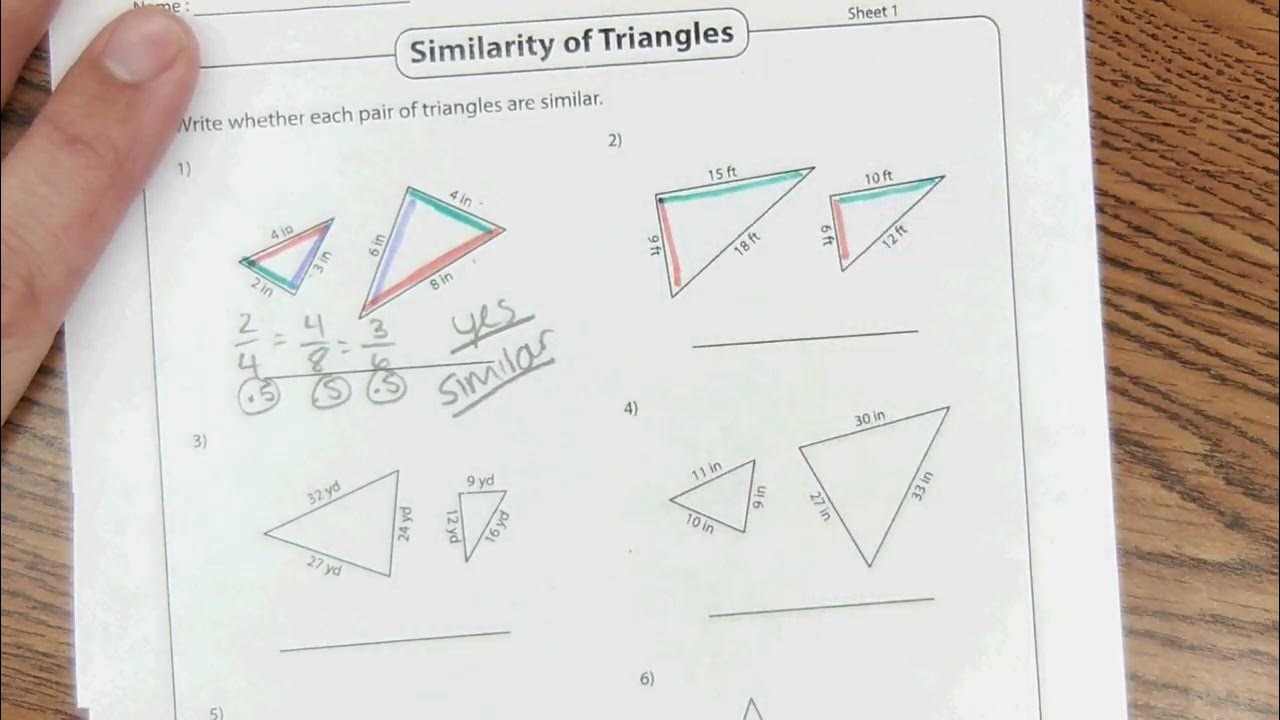 Similarity of Triangles Worksheet| Bellwork Assignment - YouTube