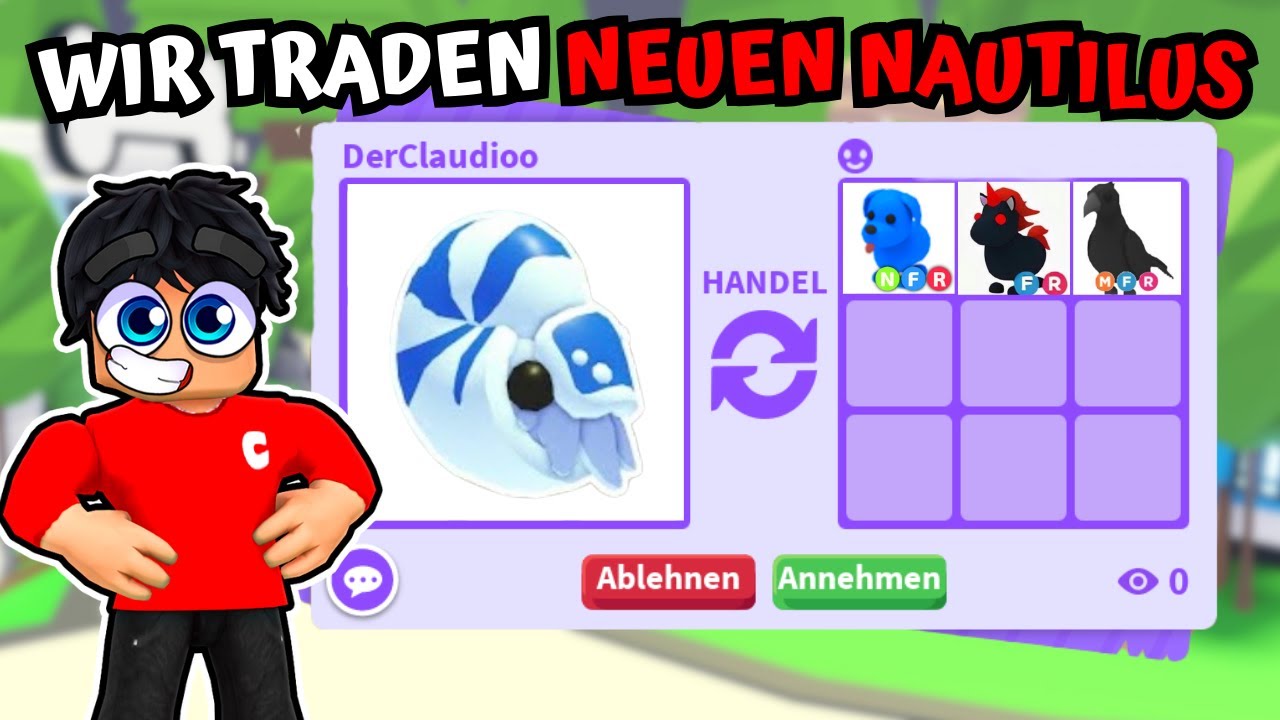 WIR TREFFEN YOUTUBERIN BEIM TADEN in ADOPT ME! NAUTILUS TRADEN in ADOPT ...
