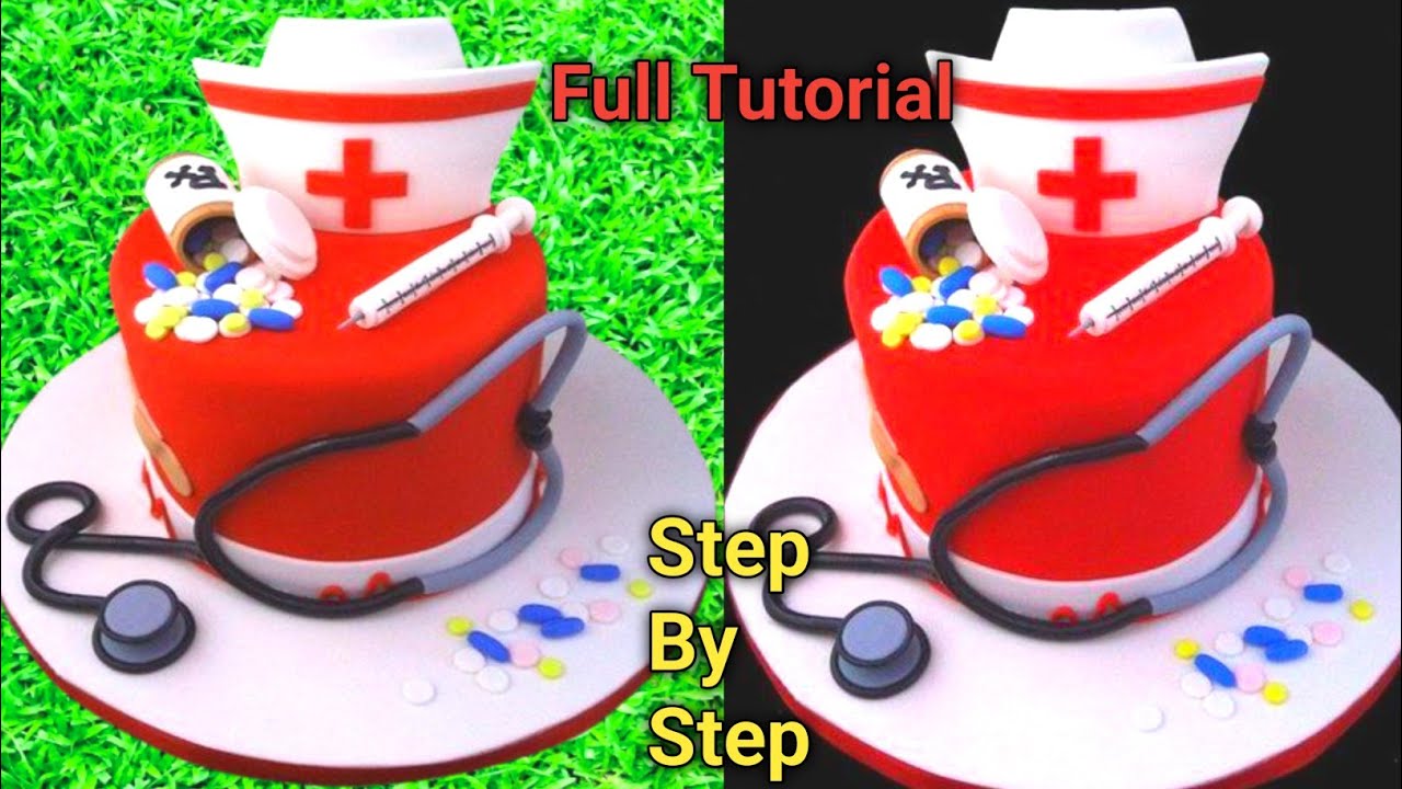 How To Make Doctor Theme Cake | Doctor Cake Recipe | Nurse Hat Cake ...