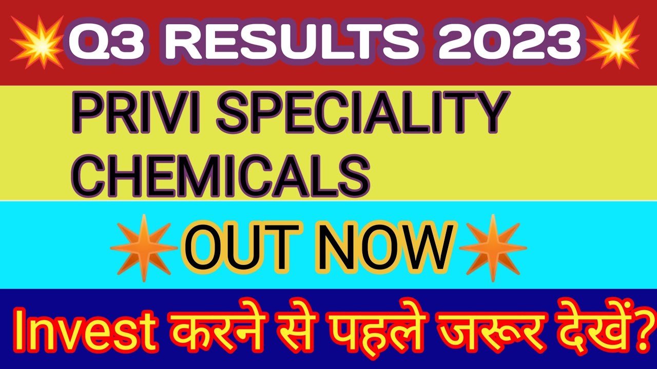 Privi Speciality Chemicals Q3 Results 2023 | Privi Speciality Chemicals ...
