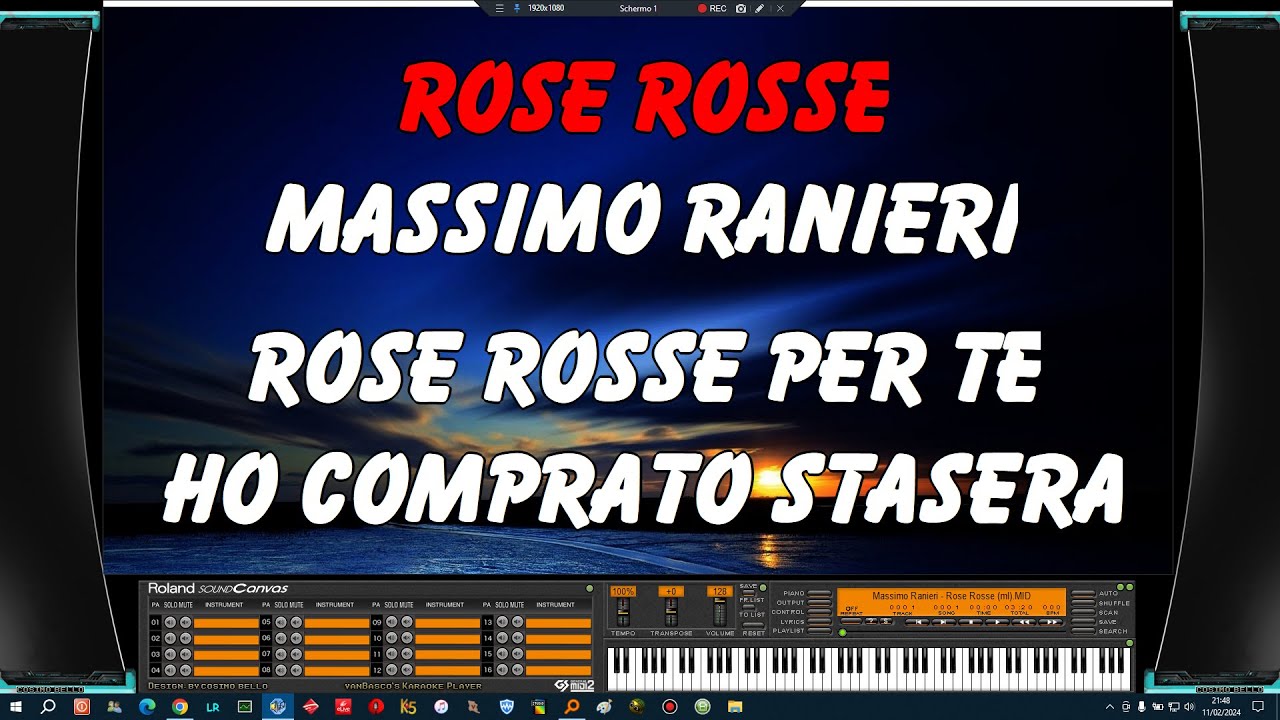 Massimo Ranieri - Rose Rosse (bachata Version) - Karaoke - YouTube
