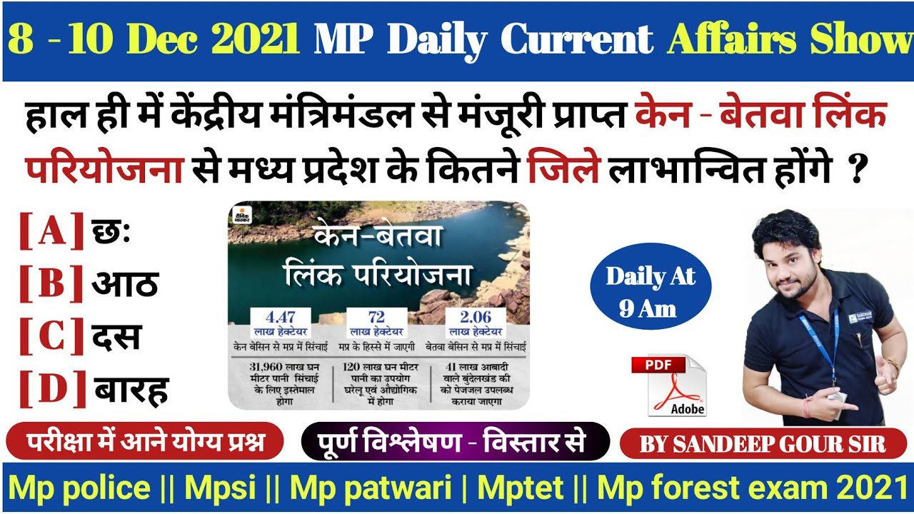 8 - 10 DECEMBER 2021 MP CURRENT AFFAIRS | MP TODAY CURRENT AFFAIRS 2021 ...