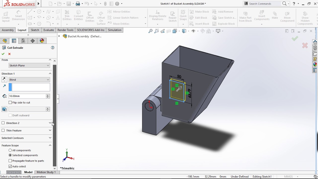 Reflect Assembly Features in Parts Using SolidWorks - YouTube