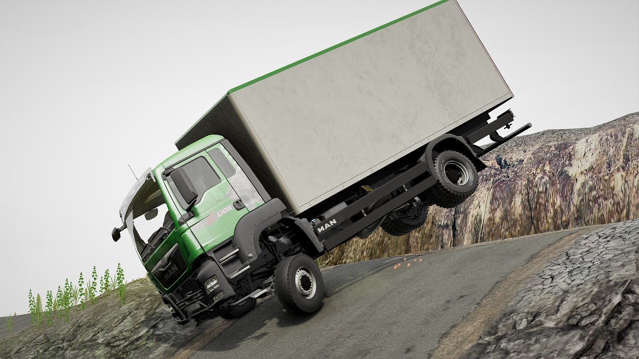 MAN TGS Box Truck Jumping Crashes Offroad - YouTube