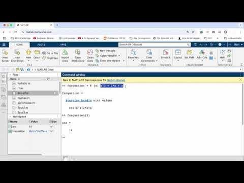 Matlab Functions: Anonymous / Single-Line Functions - YouTube