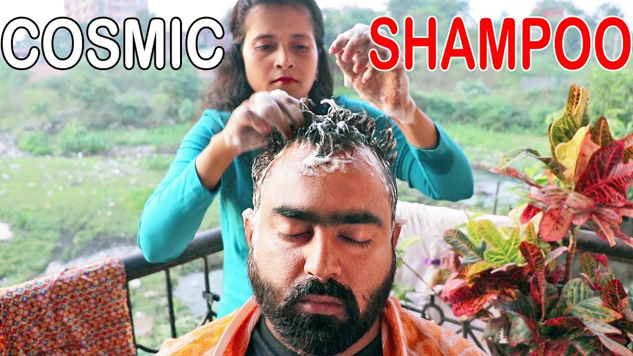 Cosmic shampoo Head massage by Lady Cosmic barber - ASMR no talking ...
