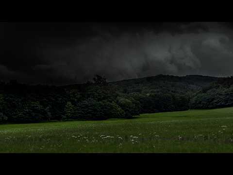 Thunderstorm Rolling Over the Mountains | Forest Meadow | Calm Before the Storm | 3 Hours